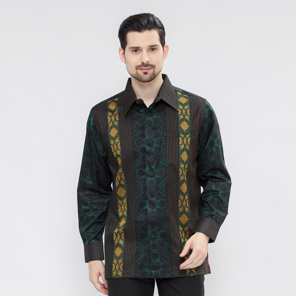 Jual Baju Batik BHS Excellent Warna Hijau Tua | Shopee Indonesia
