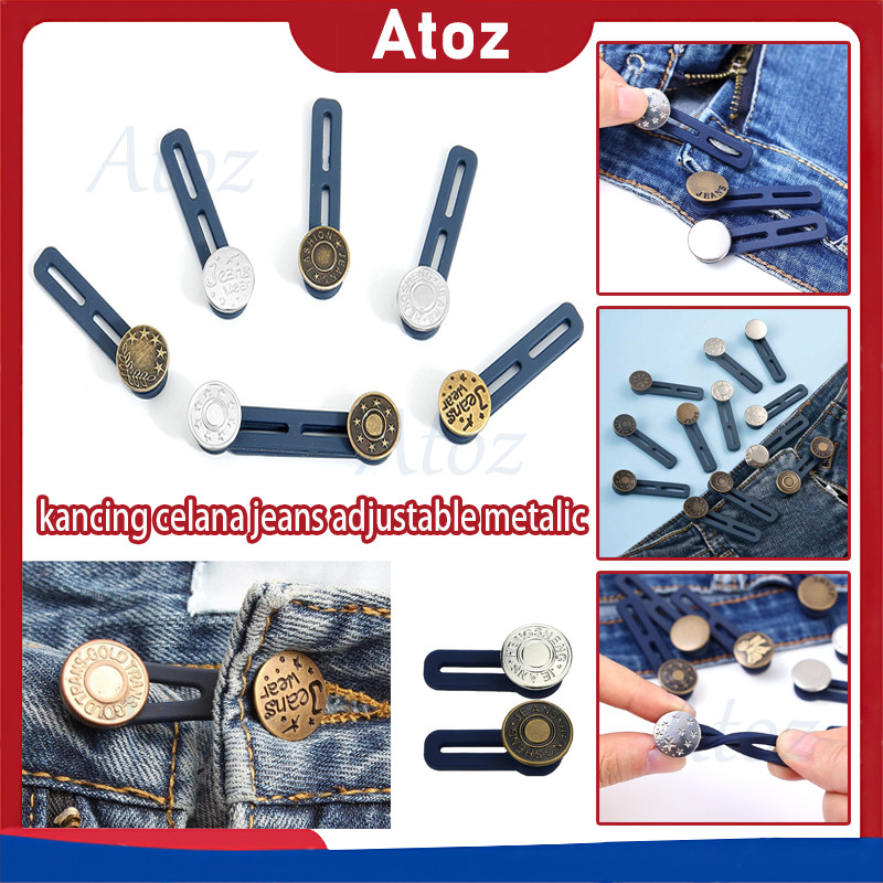 Jual kancing celana jeans adjustable metalic/lubang kancing ganda yang ...