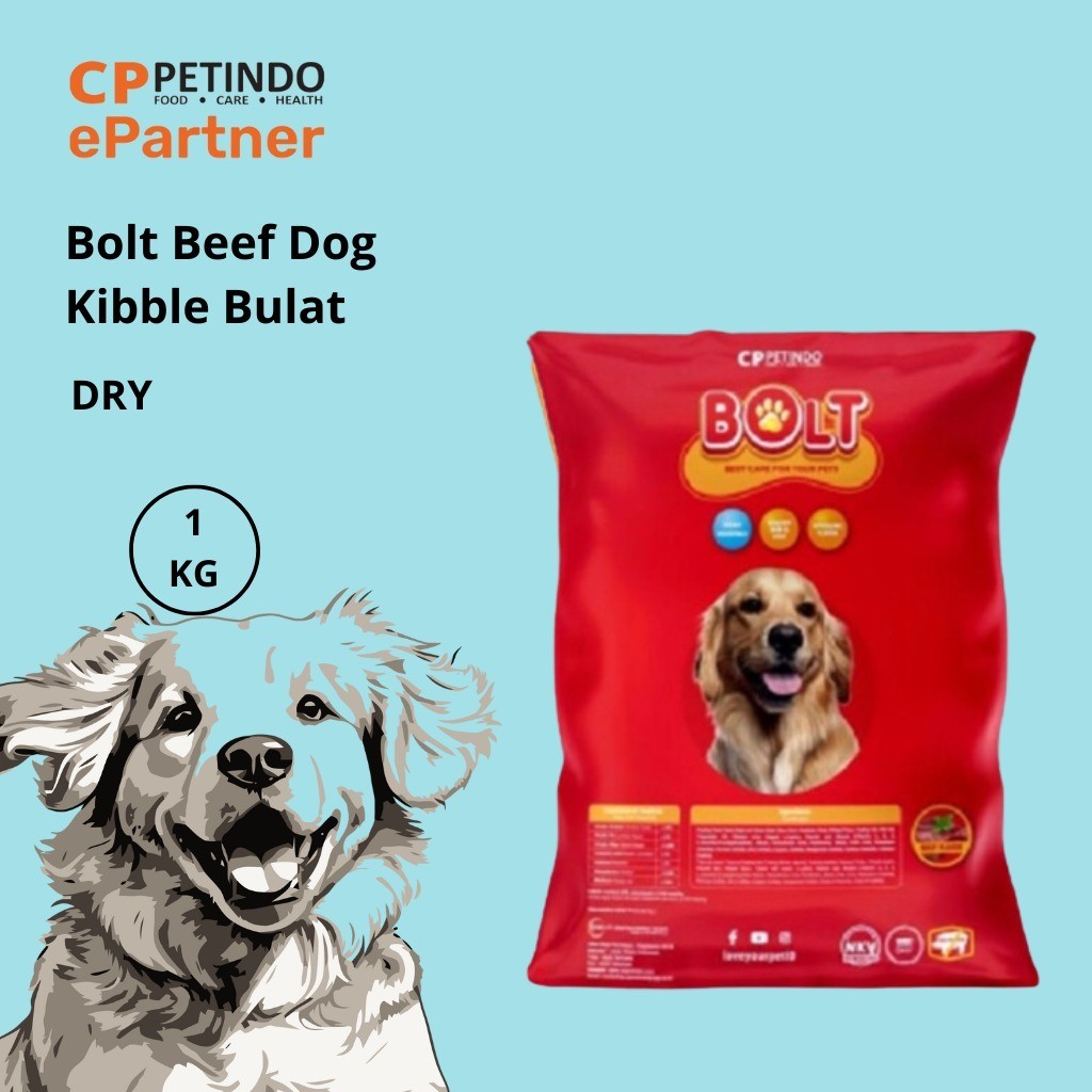 Jual BOLT Beef Kibble Bulat Dog Food 1 Kg | Shopee Indonesia
