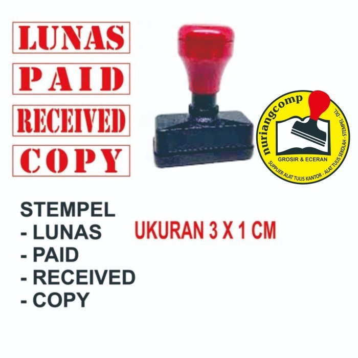 Jual stempel lunas, stempel paid, stempel received, stempel copy ...