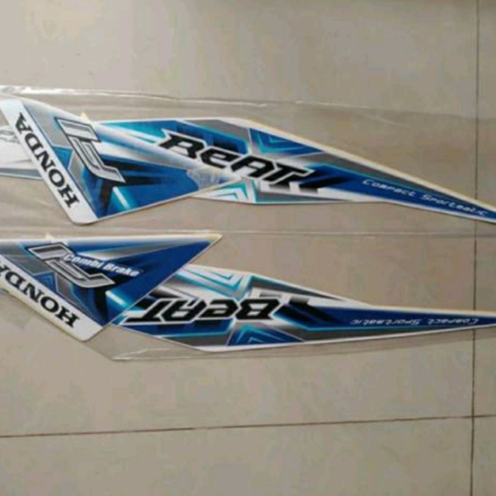 Jual Stiker Striping Honda Beat fi 2015 putih biru non original ...