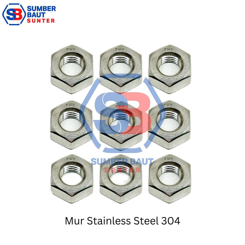 Jual M10 x 1.25 Mur Stainless Steel DRAT HALUS SS304 Nut Only Hex 10mm | Shopee Indonesia