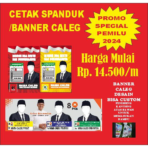 Jual Cetak Spanduk banner caleg 2024 Per meter Desain bisa Custom Suka ...