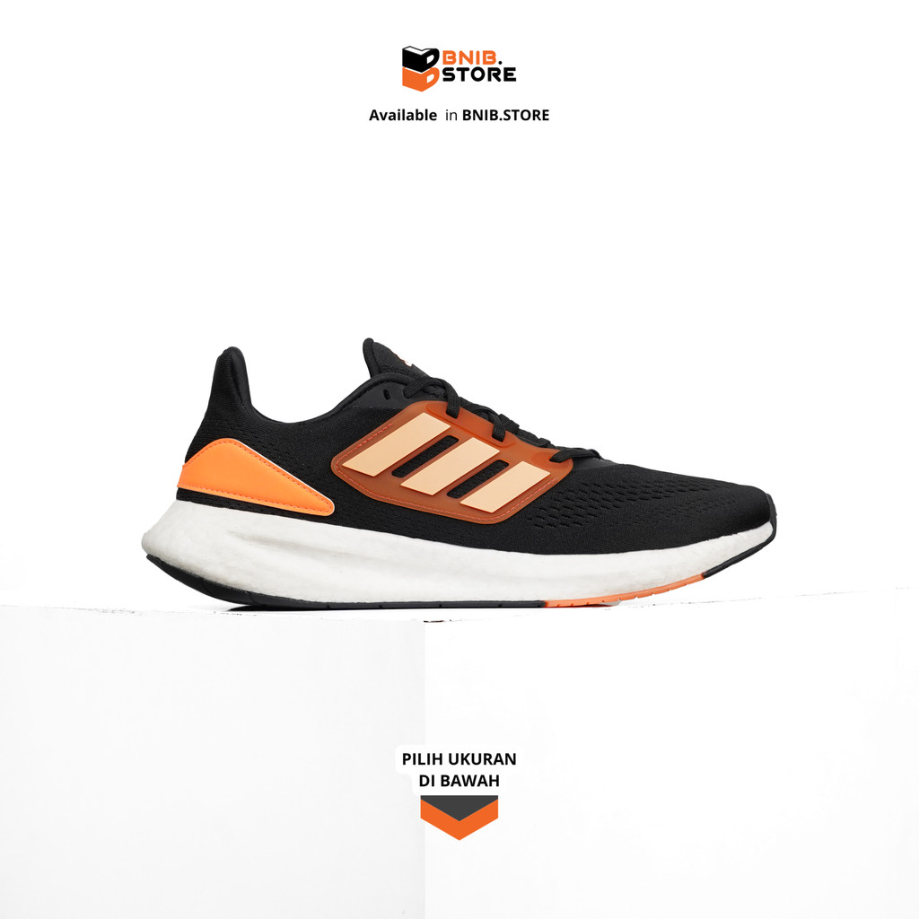 Jual Sepatu Lari Pria Adidas PureBoost 22 Black Acid Orange [HQ8586 ...