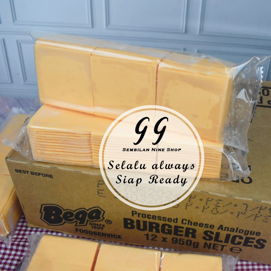 Jual BEGA Burger SLICE Cheese RED Cheddar Coloured 1 KG Keju Lembaran | Shopee Indonesia