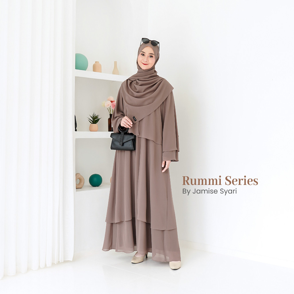 Jual ( promo ) Jamise | Rummi Series New Color - Gamis Set Ceruty Layer ...
