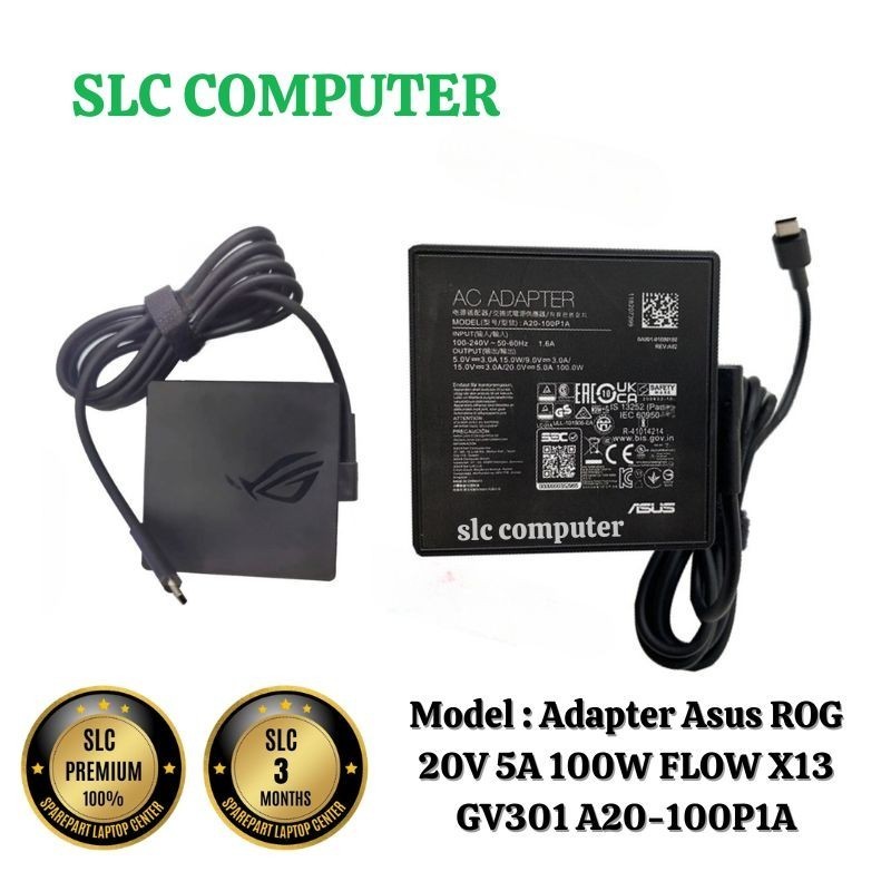 Jual Adapter Charger for ASUS ROG Flow X13 GV301 GV301Q GV301QC 100W ...