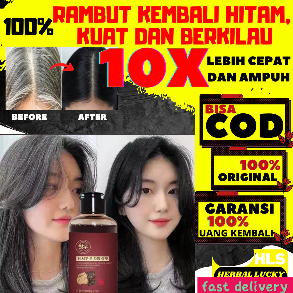 Jual Permanent Gray Hair Removal Shampoo Ginseng 300ml / Anti Gray Hair Shampoo / Black Hair ...