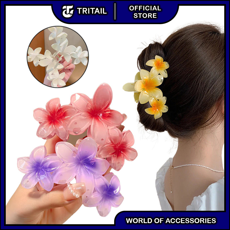 Jual Tritail - Jepitan Rambut Salon Glossy Model Tripple Bunga Korea ...