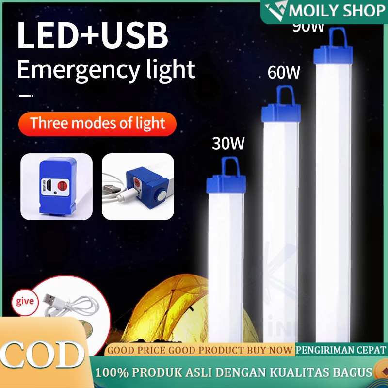 Jual LAMPU EMERGENCY LED LAMPU NEON LED PANJANG T7 USB BOLAM LET PORTABLE LAMPU BELAJAR USB ...