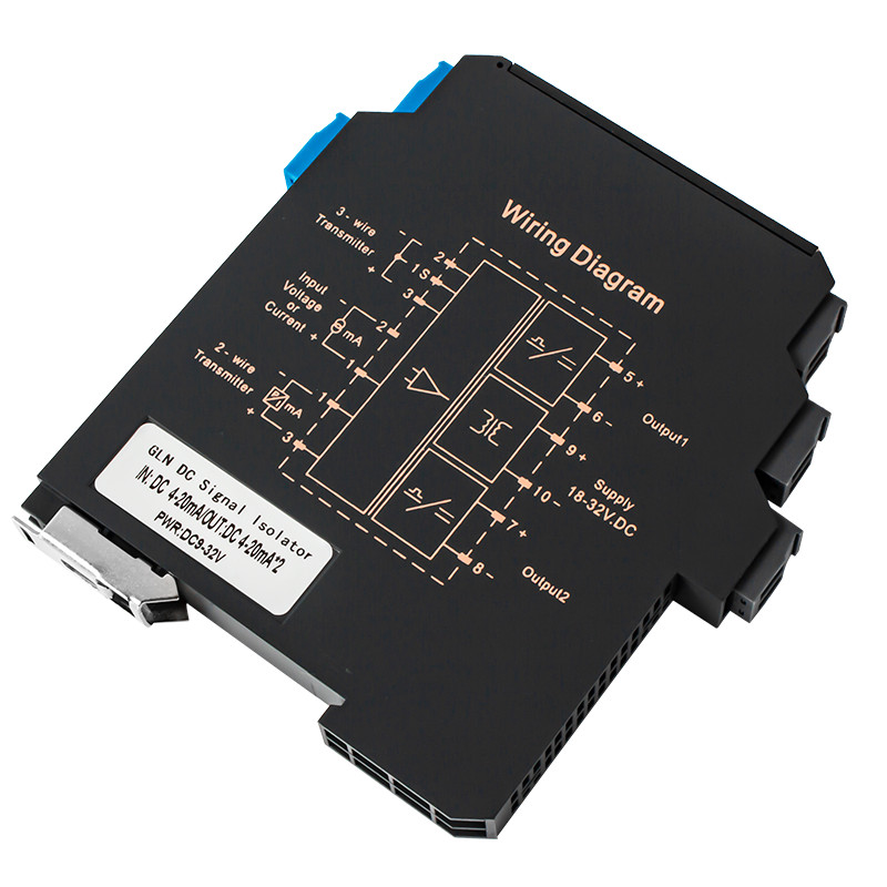 Jual 1 In 2 Out DC Analog Signal Isolator 4-20mA to 0-10V Signal Isolator 0-10v to 4 20ma ...