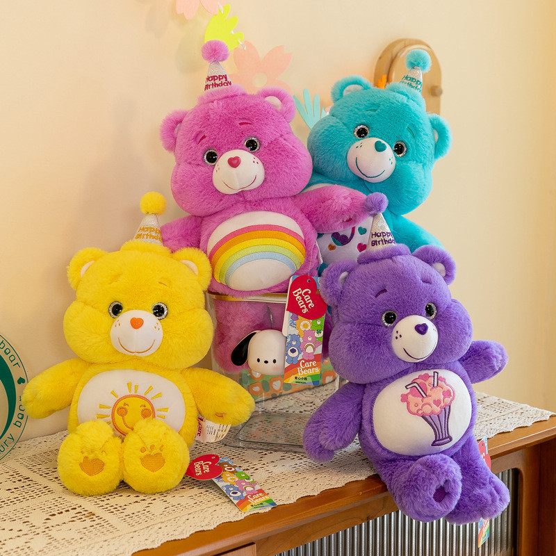 Jual Original Miniso Rainbow Bear Plush Doll Different Color Emoticons ...