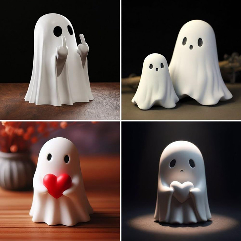 Jual Middle Finger Cute Ghost Statue, Ghosts Small Scary Ghost ...