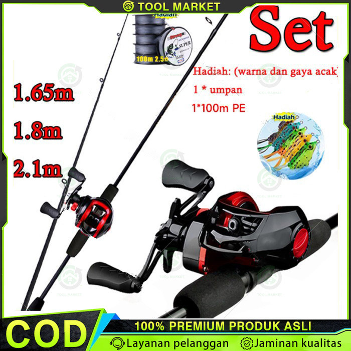 Jual 【# Beli 1 Dapat 6 #】Pancing Set 1.6M/1.8M/2.1M/2.4M Joran Pancing Set Dengan Bahan Serat ...
