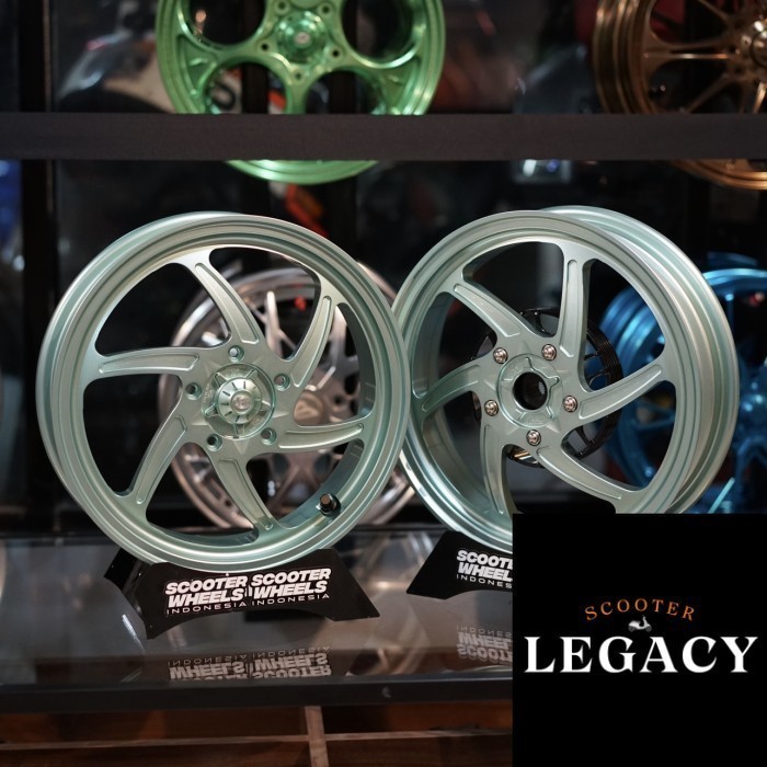 Jual Velg MK Factory MK9 Mint Green Front & Rear Vespa Sprint Primavera ...