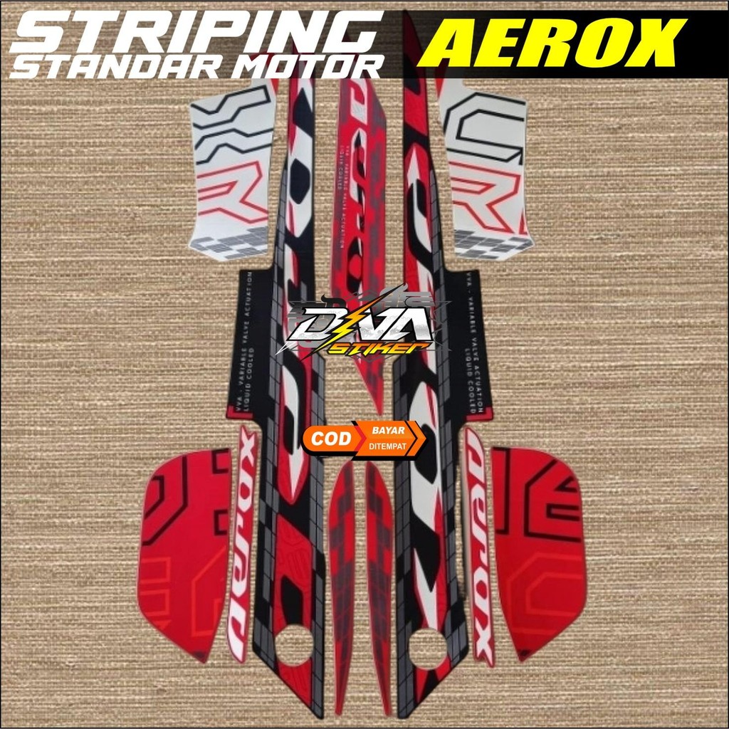 Jual Striping Yamaha Aerox rc 155 2023 2024 merah putih body standar ...