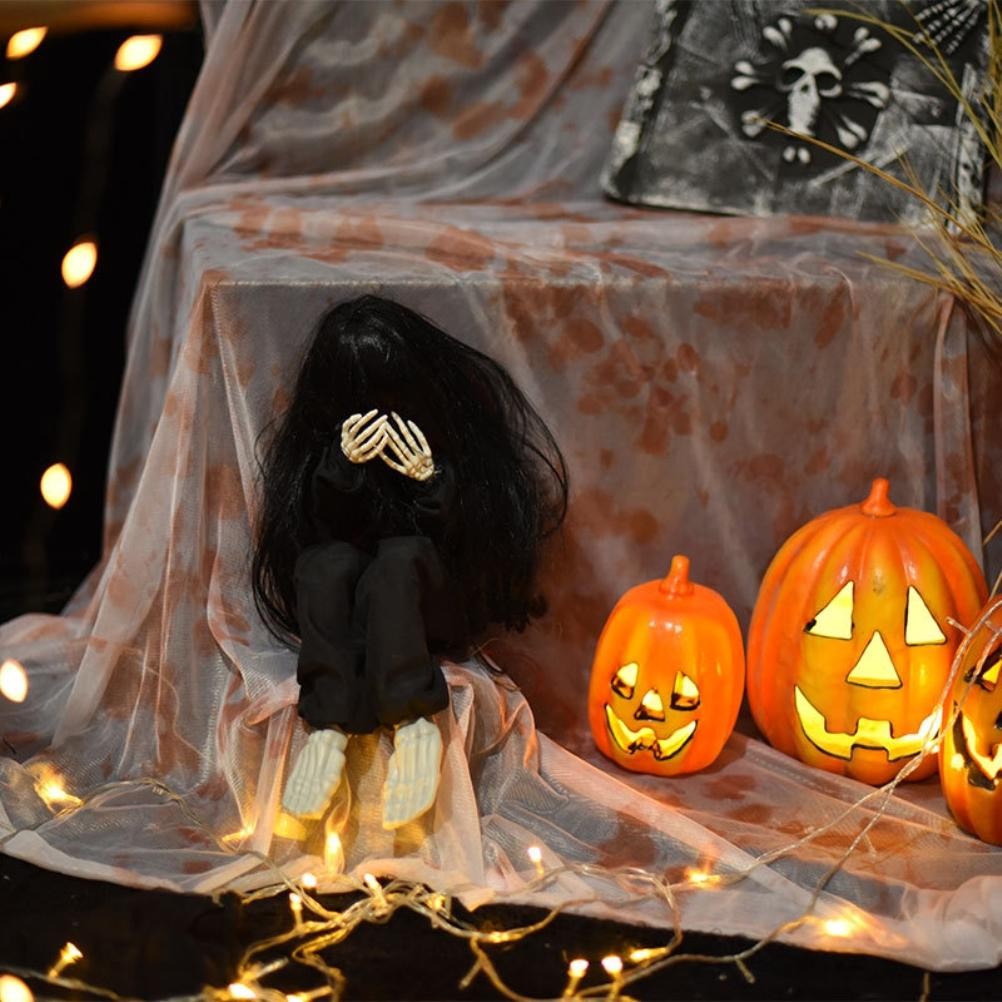 Jual Halloween Trembling Ghost Doll Shaking Resin Voice Control ...