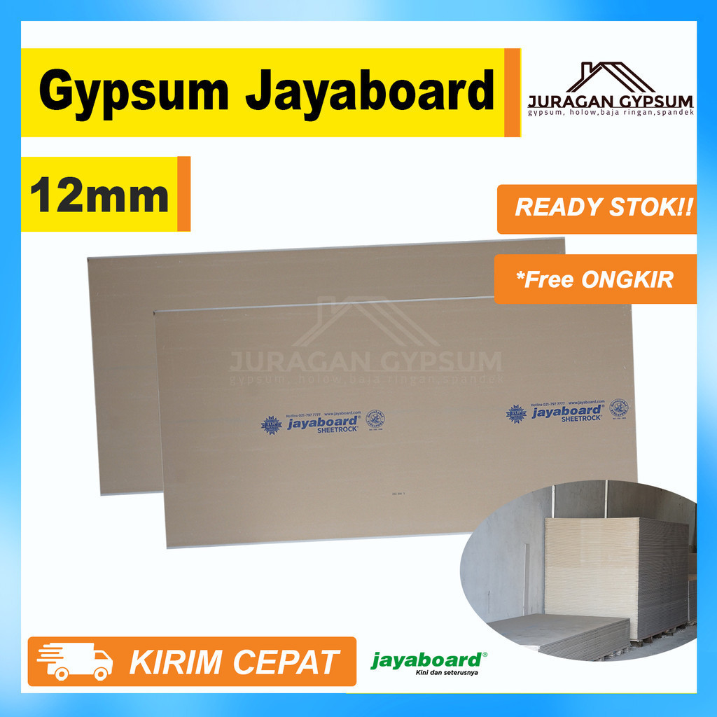 Jual GYPSUM JAYABOARD 12mm / Papan Gipsum Jaya 12 mm / Jayaboard ...