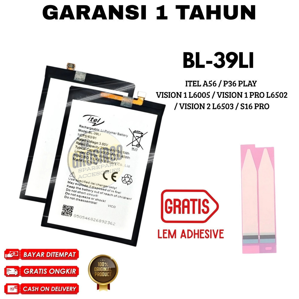 Jual BATERAI ITEL VISION 1 PRO L6502 / VISION 1 L6005 / VISION 2 L6503 ...