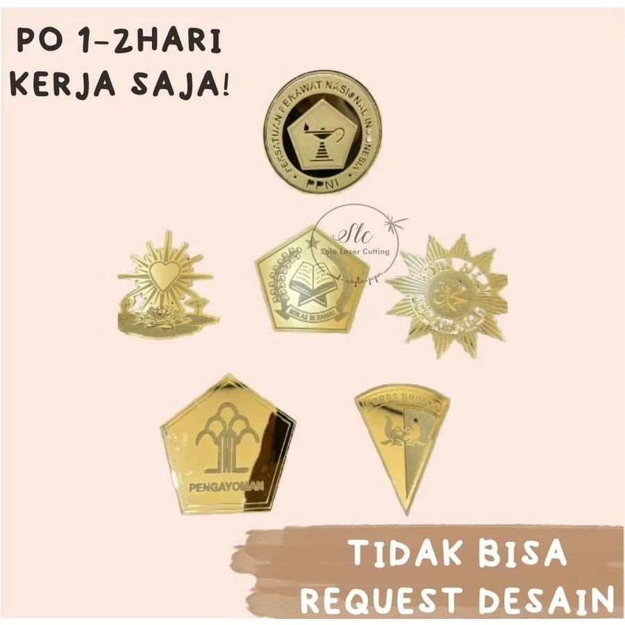 Jual 15-18cm Grafir Logo Grafir Lambang Akrilik Mirror Logo Profesi ...