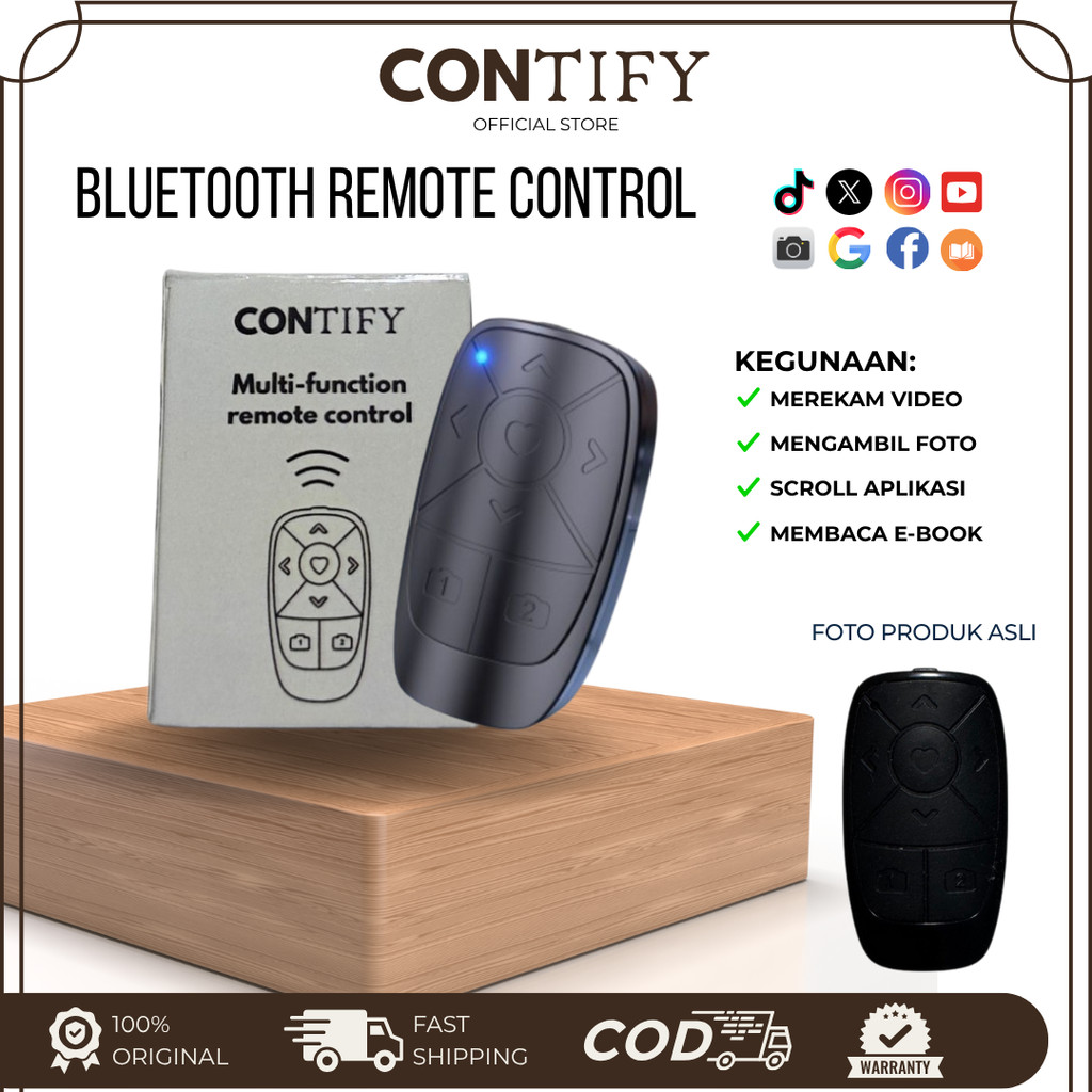 Jual Bluetooth Remote Control Remote Selfie Untuk Ios & Android | Remote Bluetooth Untuk Hp ...