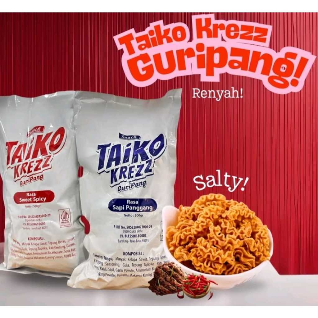 Jual Lecy.store2 COD - Taiko Krezz Guripang Snack 500g/1000g Jajanan ...