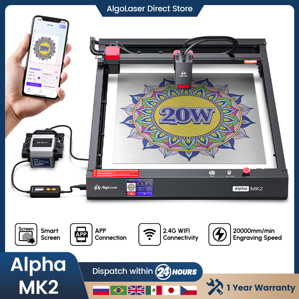 Jual AlgoLaser Alpha MK2 20W Laser Engraver Cutting Machine Cutter 410x410mm With Touch Screen ...