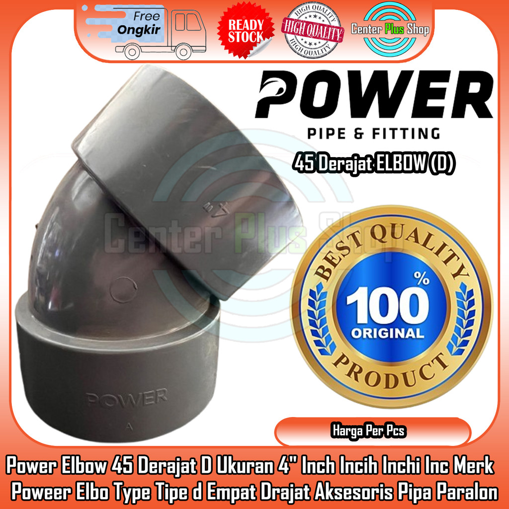Jual Power Merk Merek Poweer Elbow 45 Derajat D Ukuran 4" Inch Incih ...