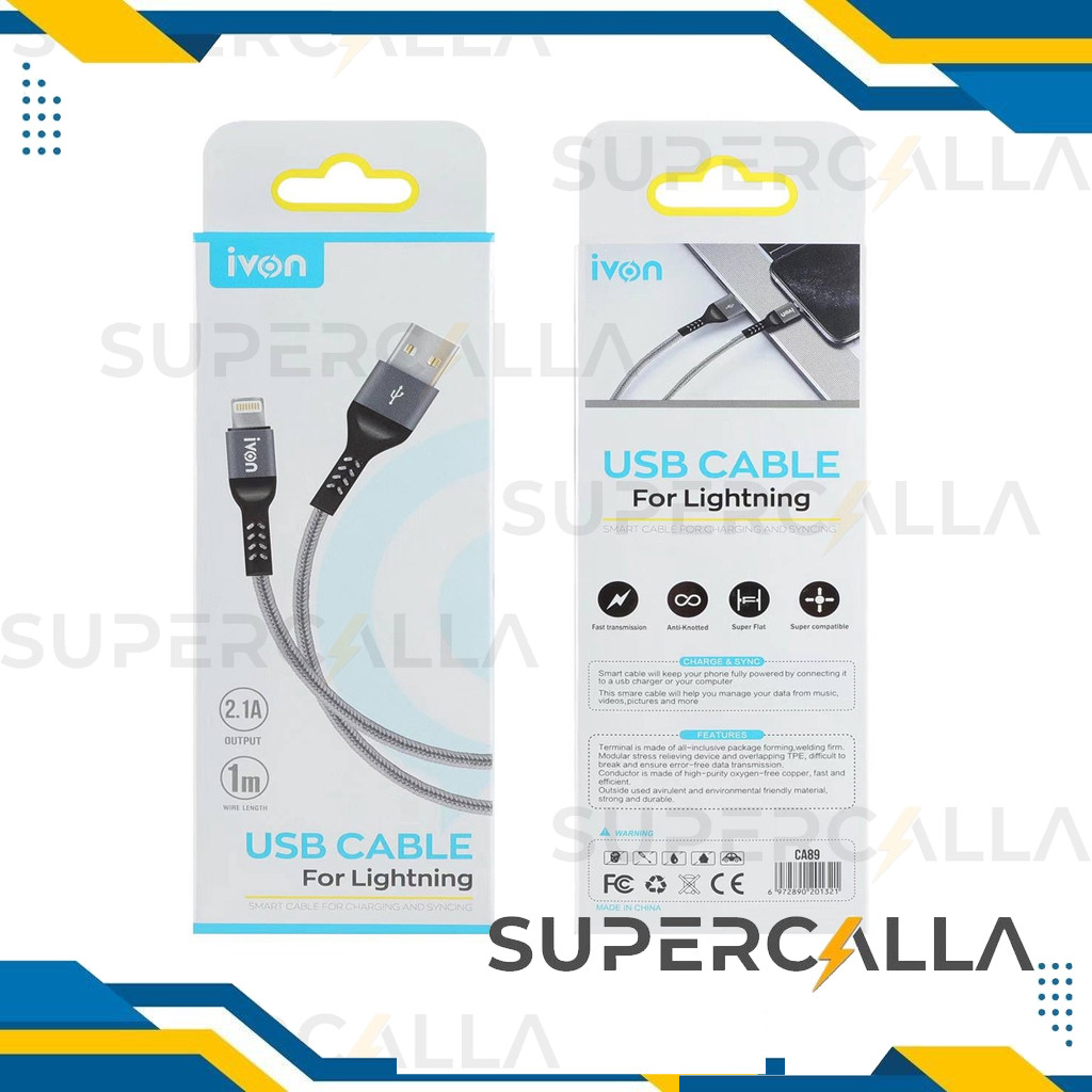 Jual iVON USB 2.1A SMART CABLE FOR CHARGING AND SYNCING Kabel Data For ...