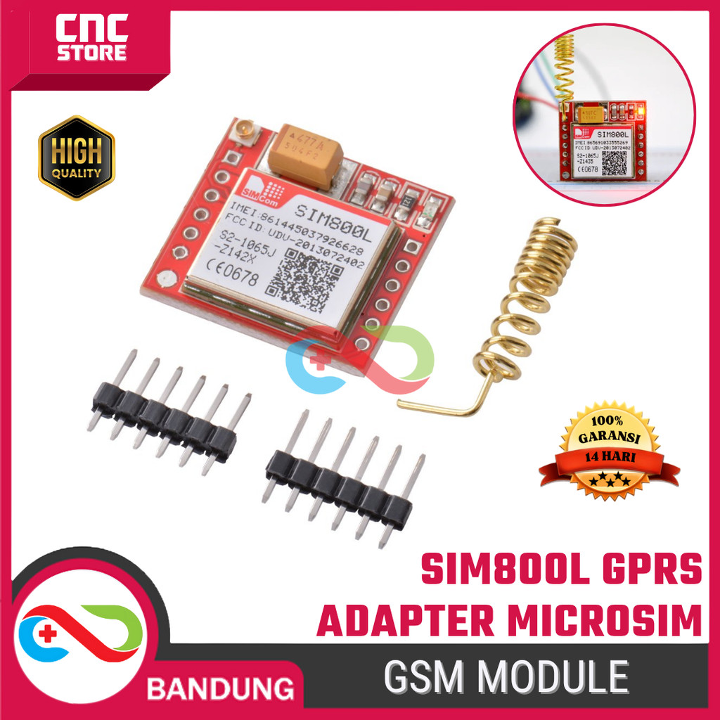 Jual SIM800L Modul GSM board Quad GPRS Micro SIM – Board Adapter GPRS ...
