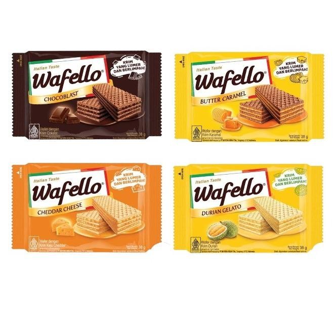 Jual ROMA WAFELLO WAFER 38 GRAM CHOCOBLAST / BUTTER CARAMEL / CHEDDAR ...