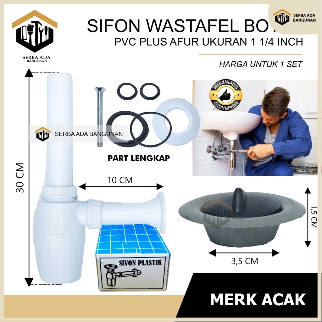 Jual SAB Sifon Sivon BOTOL / Sifon PVC Plastik Pembuangan Wastafel ...