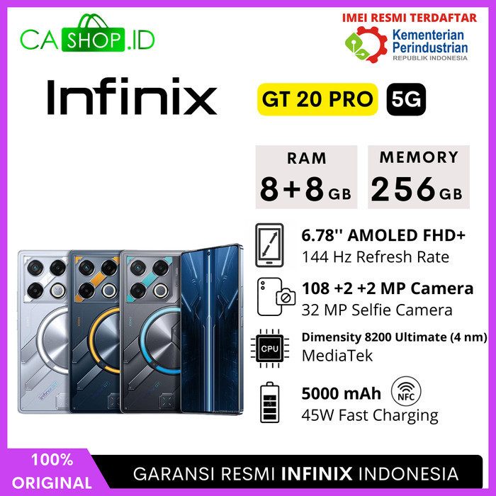 Jual Infinix GT 20 Pro 5G NFC 16GB 256GB (8+8/256) GT20 New Original Garansi Resmi | Shopee ...