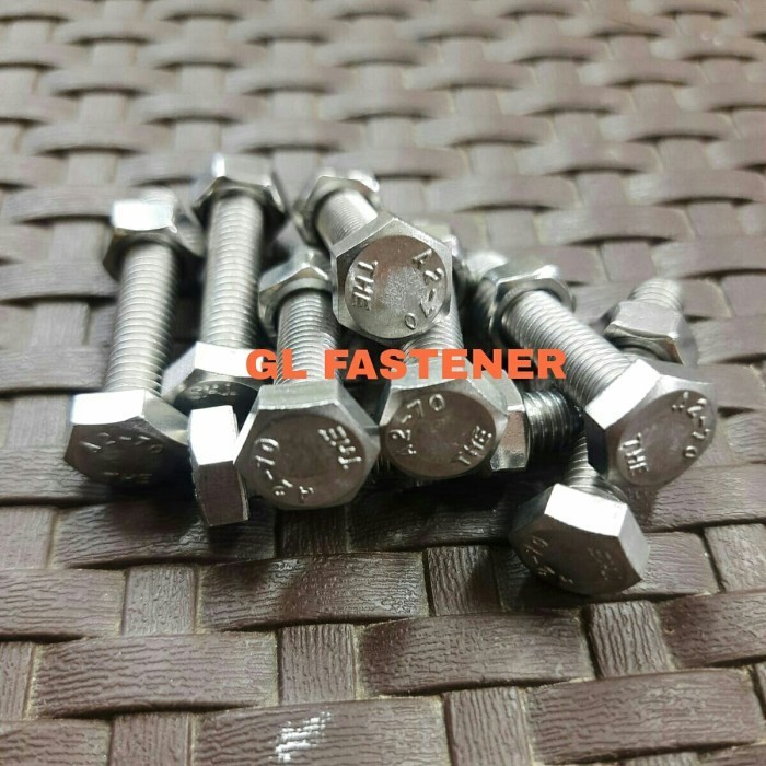 Jual Baut Mur Hex Stainless Steel 304 M6 x 25 anti karat Kunci 10 SUS 304 | Shopee Indonesia