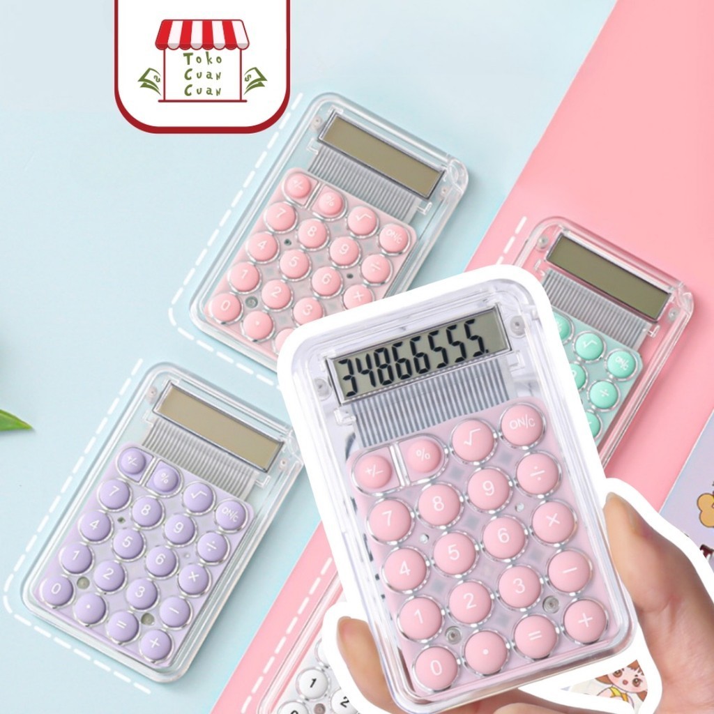 Jual TCC Kalkulator Pastel Mini Transparan Kalkulator Kecil Imut ...