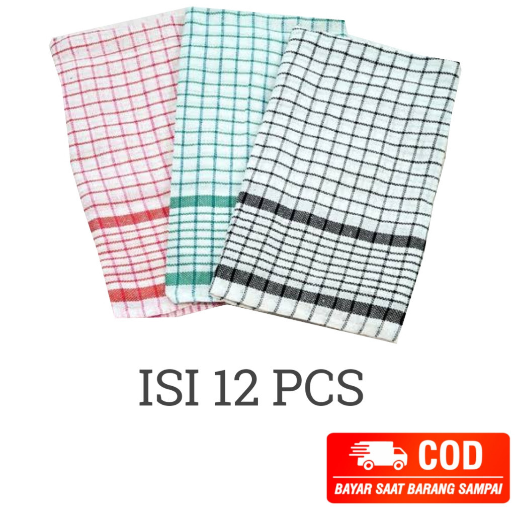 Jual Kain Lap Dapur / Kain Lap Kotak / Lab Serbet Dapur 12 Pcs / 1 ...