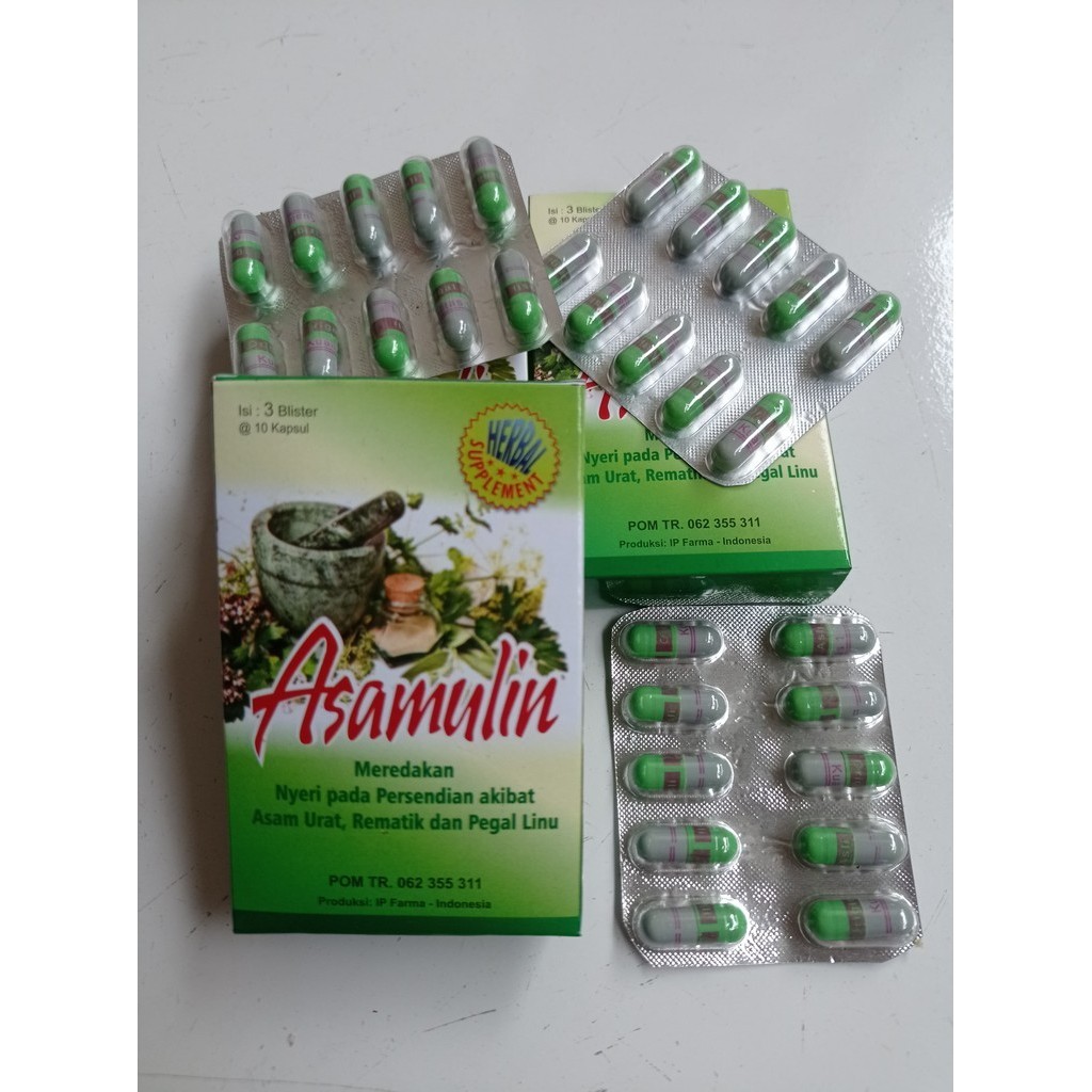 Jual Asamulin Kapsul Original isi 30 Kapsul Obat Asam Urat - Pegel linu ...