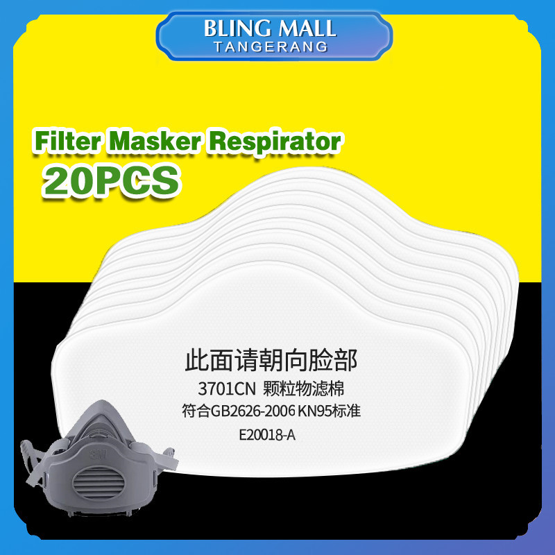 Jual 20Pcs 3M 3701CN Cotton Filter Masker Respirator Untuk Masker Respirator 3200/3700 | Shopee ...