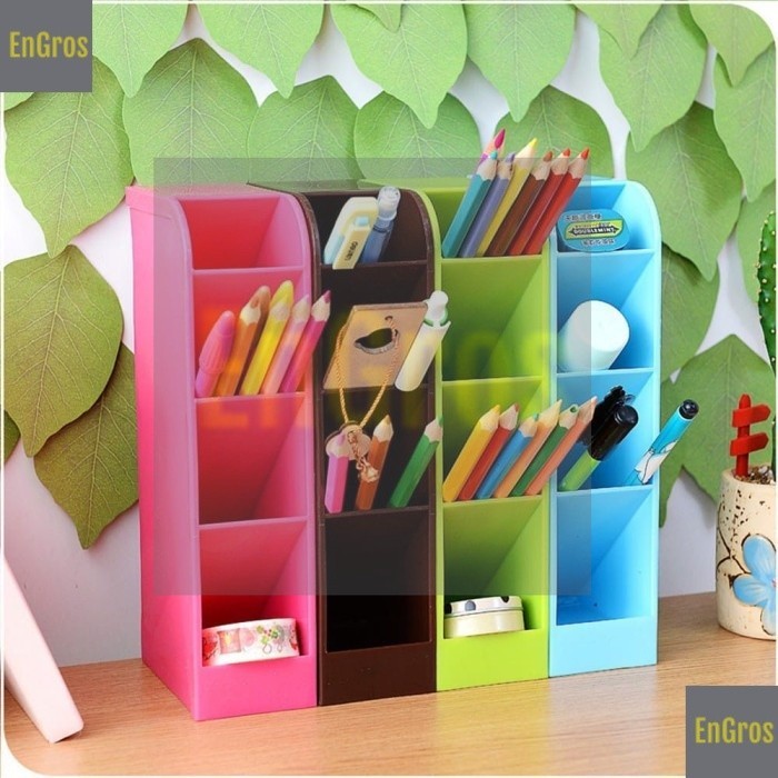 Jual Rak Mini 4 Sekat Tempat Kotak Alat Tulis Pulpen Stationery Stand ...