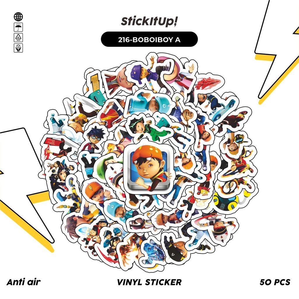 Jual COD 50 Pcs Stiker Pack Graffiti Motif Kartun Boboiboy Lucu ...