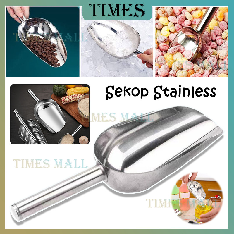 Jual Sendok Scoop Es Batu Ice Stainless 9 Inch/Sekop Beras Stainless ...