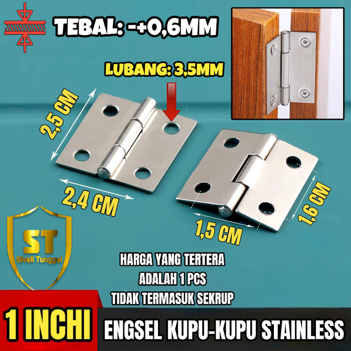 Jual ENGSEL KUPU 1" INCHI STAINLESS - ENGSEL PLAT PINTU, JENDELA ...