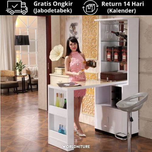 Jual Vela Meja Bar Mini Bar Minimalis Modern Full Set 120 Cm Dan 150 Cm ...