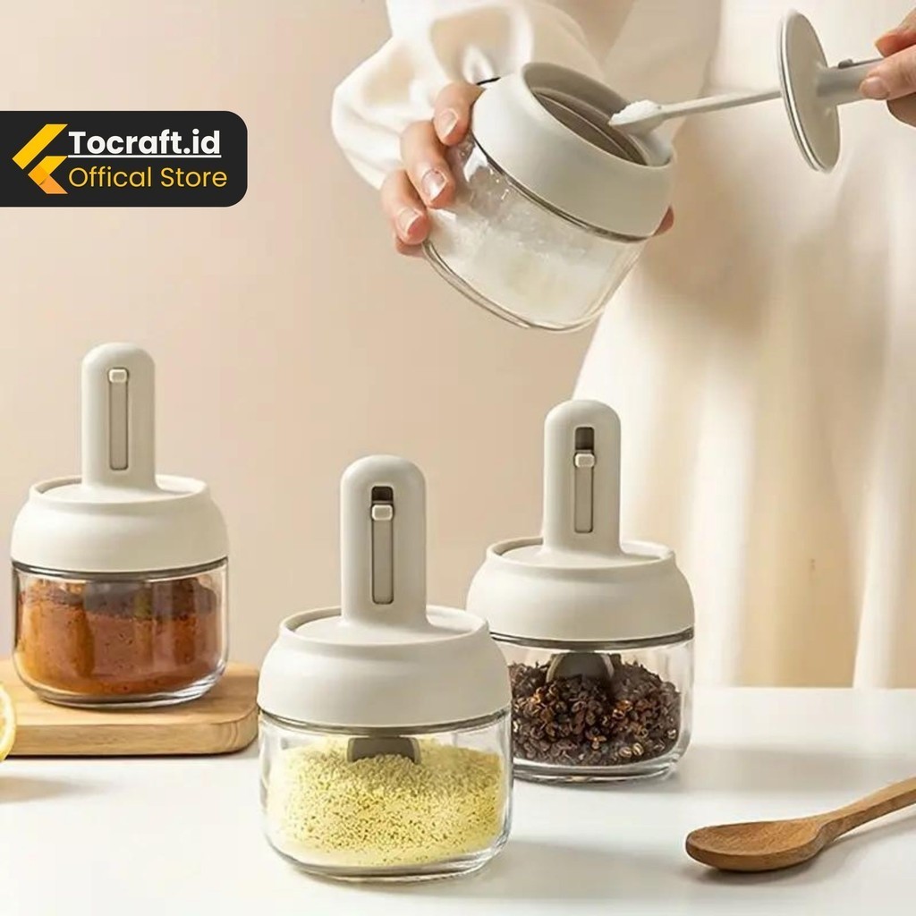 Jual TCID Botol Gula Tempat Bumbu Garam Dapur dengan Sendok 250ml ...