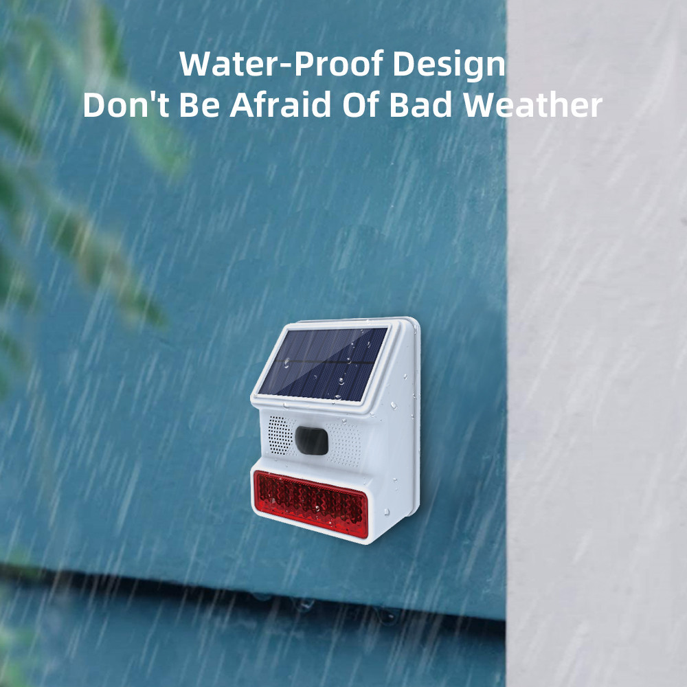Jual Upgraded Wireless Solar Outdoor Alarm 433MHz With LED Flash as ...