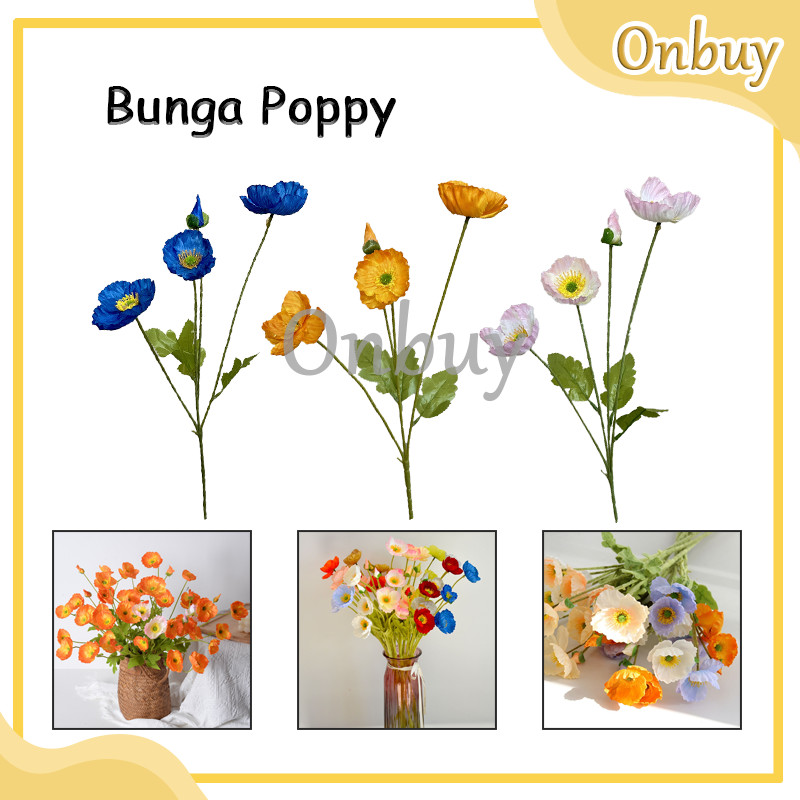 Jual Artificial Bunga Poppy Cabang Bunga Palsu Plastik Buatan Imitasi ...