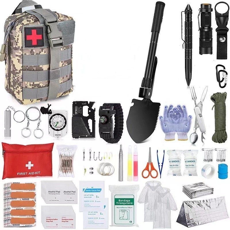 Jual Survival Kit, First Aid Kit/Trauma Kit With Essential Survival Gear Emergency Medical ...