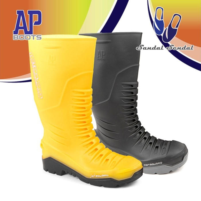 Jual Sepatu Boot Safety Tinggi METAGUARD - AP BOOTS Kuning Hitam Abu ...