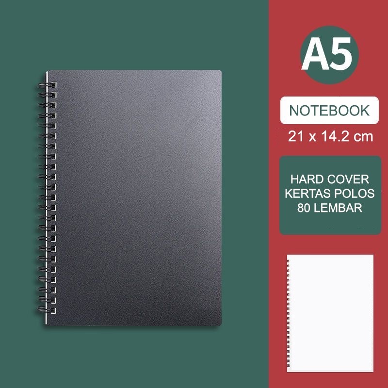 Jual NOTEBOOK RING A5 HARD COVER KERTAS POLOS BUKU CATATAN GAMBAR ...