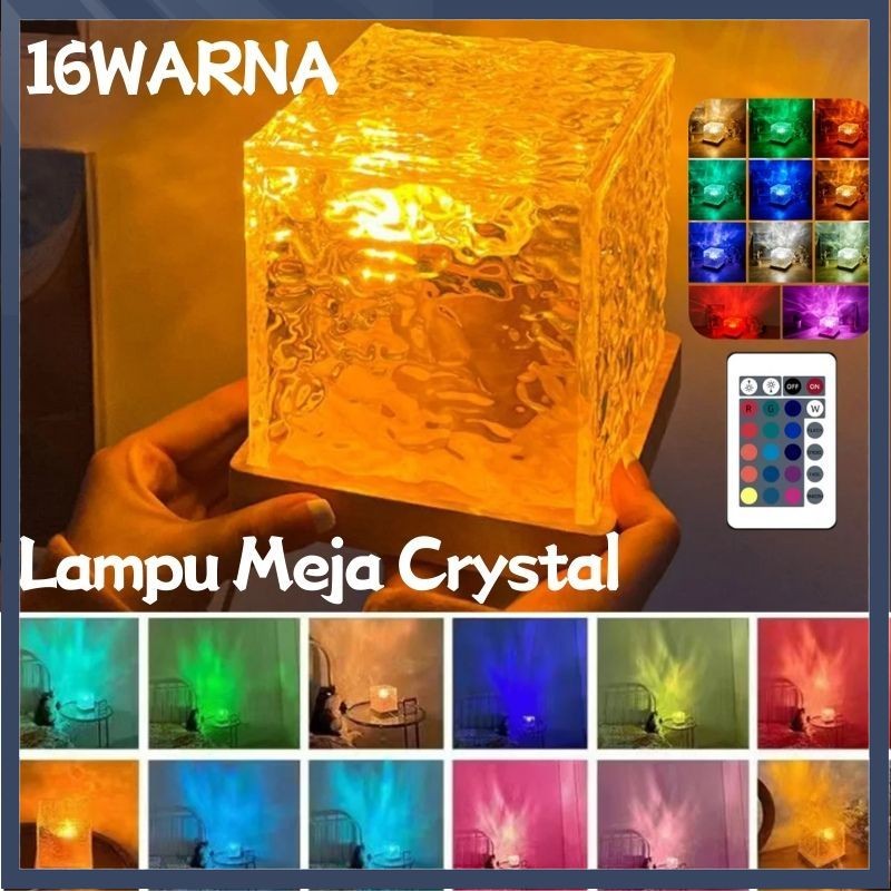 Jual 【COD】Lampu Meja Crystal/Lampu Proyektor Aurora/Lampu Tidur RGB ...